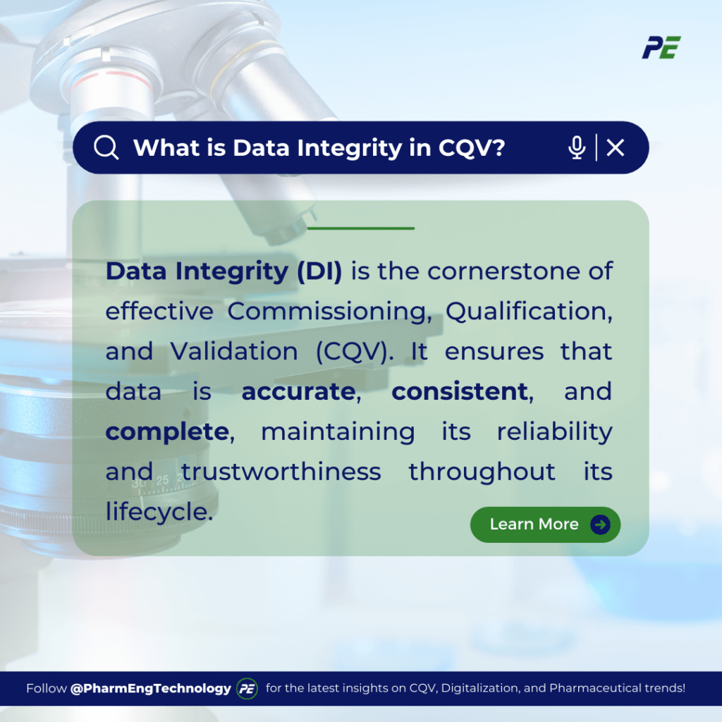 Ensuring Data Integrity: The Pillar of Successful CQV Part 1 | PharmEng ...